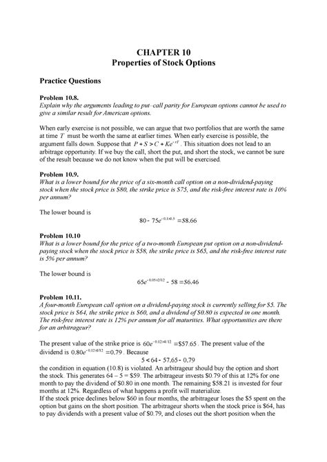 Hull Fund 8e Ch10Problem Solutions ádsdas CHAPTER 10 Properties of