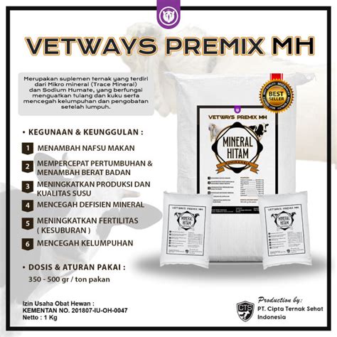Vetways Mineral Hitam 1kg Obat Penguat Kaki Sapi Lazada Indonesia