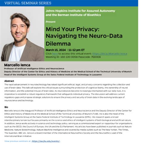 Bi Iaa Seminar Series Johns Hopkins Berman Institute Of Bioethics