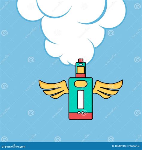 Angel Wing Electric Cigarette Personal Vaporizer Stock Vector