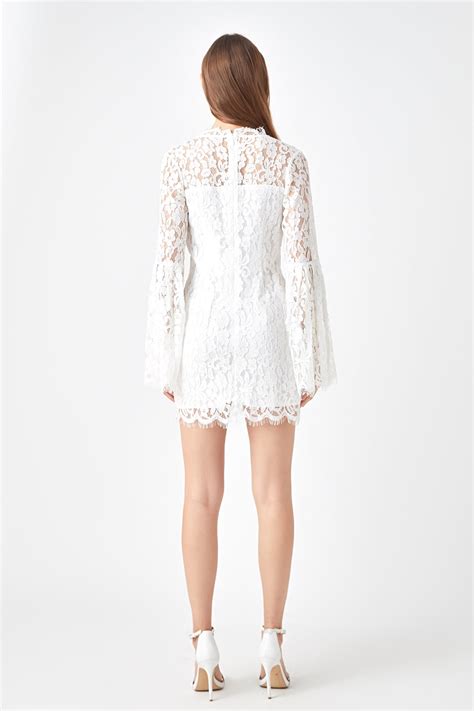 Bell Sleeve V Neck Lace Dress Endless Rose