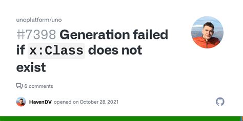 generation failed if x class is not exists · issue 7398 · unoplatform
