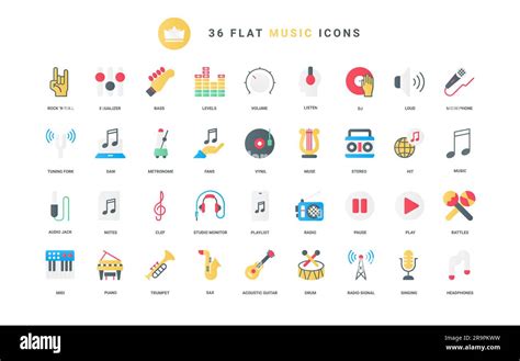 Musical Instruments Symbols And Vinyl Discs For Fans Stereo Speakers