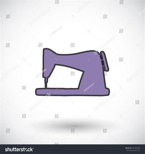 Sewing Machine Sketch Handdrawn Cartoon Tailor Stock Vector Royalty