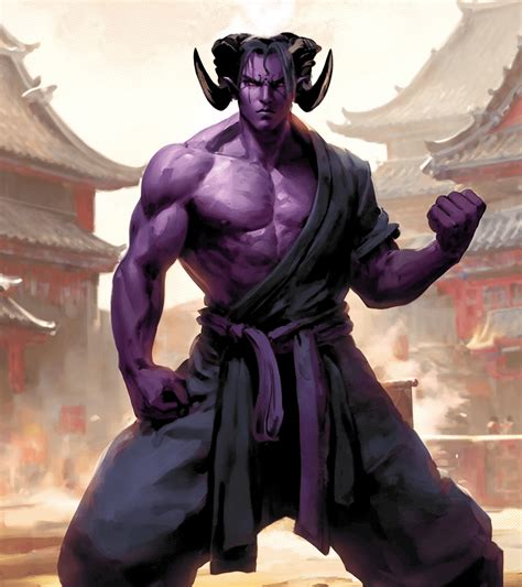 Rf Tiefling Monk Raicharacterdrawing