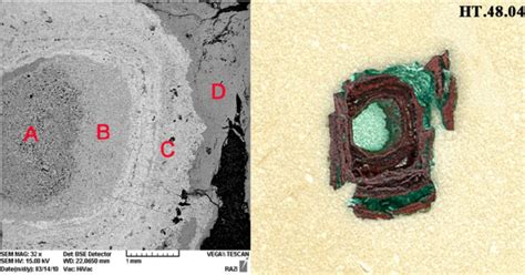 Cross Section And Sem Bse Micrograph Of Sample Ht 48 04 With Analysis