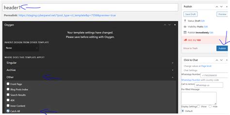 how to add header a template in oxygen builder