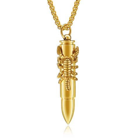 New Arrival Vintage Scorpion Bullet Pendant Necklace For Male Jewelry