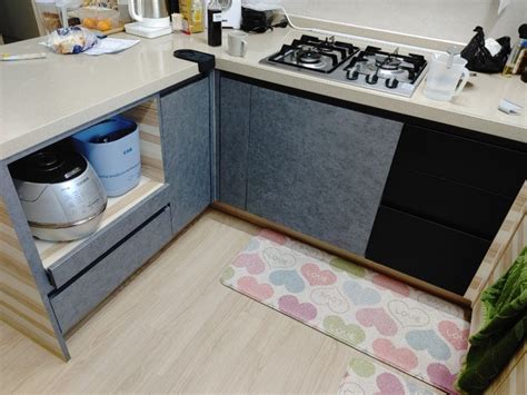 시트지 셀프 작업 주방 싱크대 하부장 리폼 다이소 표~ 네이버 블로그