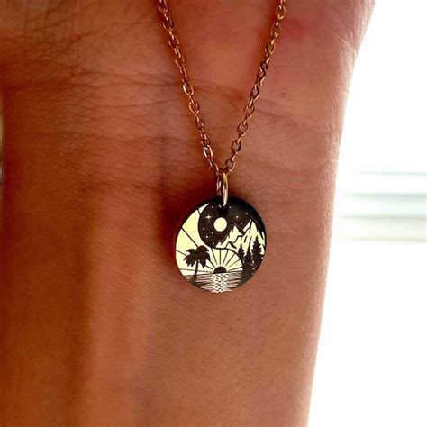 Yin Yang Symbol Necklace Etsy