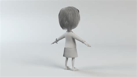 Cartoon Girl With Body Rig Hair Fur Cat Biped 3d Model 99 Max