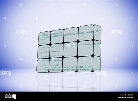 A Programming Code On An Abstract Cube And Software Development Stock