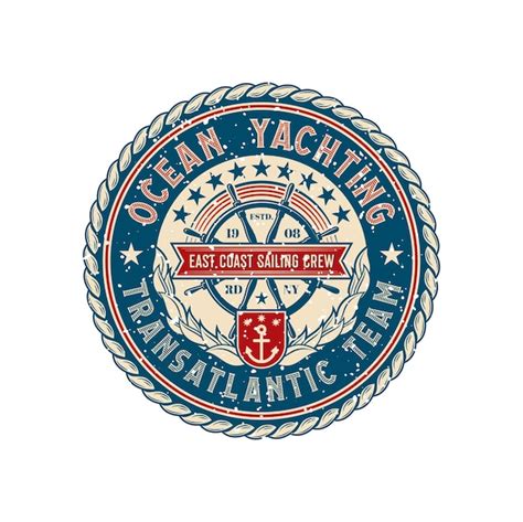 Premium Vector Yacht Club Retro Patch Sailing Regatta Badge
