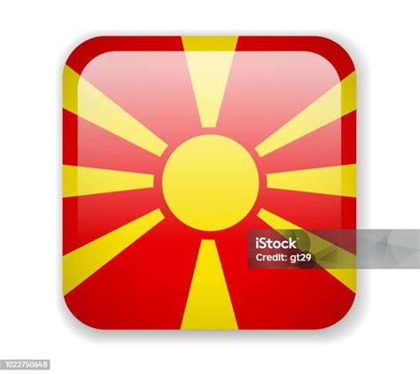 마케도니아 플래그입니다 흰색 배경에 밝은 사각형 아이콘 개체 그룹에 대한 스톡 벡터 아트 및 기타 이미지 개체 그룹 국가