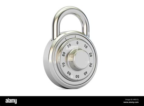 Combination Padlock 3d Rendering Isolated On White Background Stock