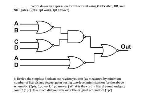 Solved Write Down An Expression For This Circuit Using O
