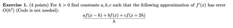Solved Exercise Points For H Find Constants A B C Chegg