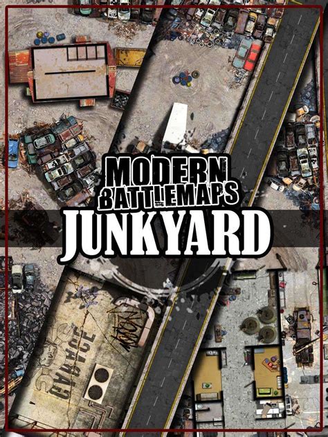 Modern Car Junkyard Battle Map ⛽ Scrapyard Landfill Battlemap Amatsu