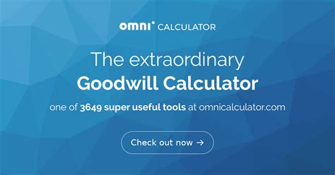 Goodwill Calculator Goodwill Value