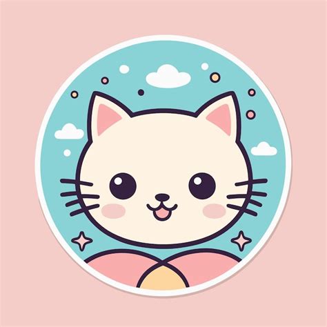 Premium Vector Cute Kawaii Cat Vector Illustration Sticker Design