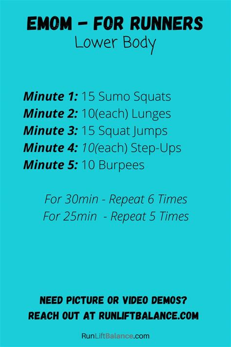 Emom For Runners Lower Body In 2024 Emom Workout Lower Body