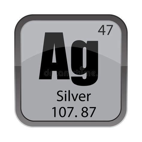 Ag Silver 47 Forty Seven Symbol Atomic Mass 10787 Precious Metal