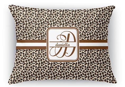 Custom Leopard Print Rectangular Throw Pillow Case Personalized