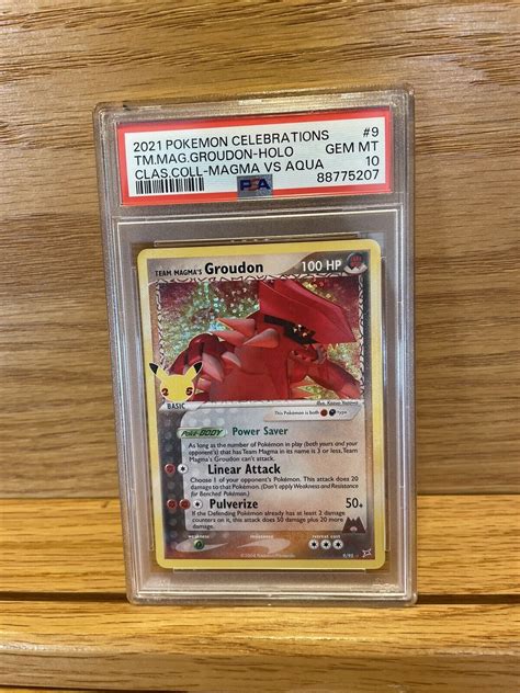 Team Magmas Groudon 2021 Celebrations Classic Collection 9 Holo Psa