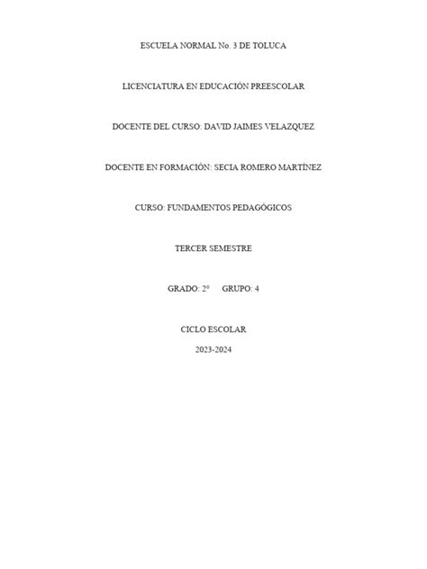 Ensayo Secia Romero Pdf Educación De La Primera Infancia México