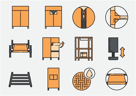 Fabric Wardrobe Colorline Icon Set 28873753 Vector Art At Vecteezy