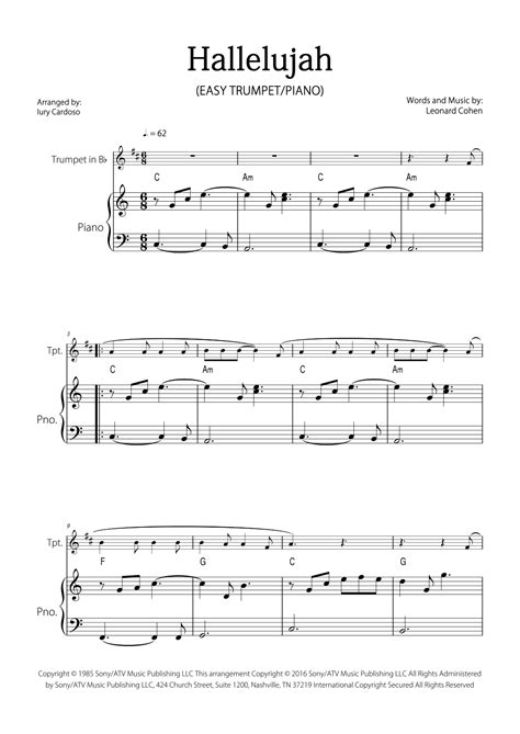Hallelujah Arr Iury Cardoso By Andrea Bocelli Sheet Music For