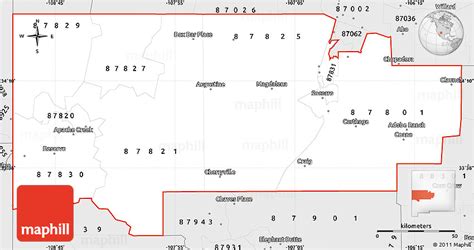 Silver Style Simple Map Of Zip Codes Starting With 878