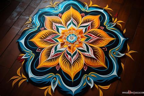 Premium Ai Image A Colorful Design On A Tile Floor In A House