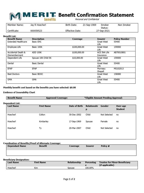 Confirmation Statement Pdf Social Programs Health Care