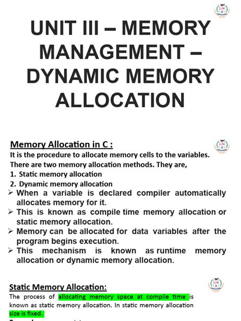 Dynamic Memory Pdf Pointer Computer Programming Computer
