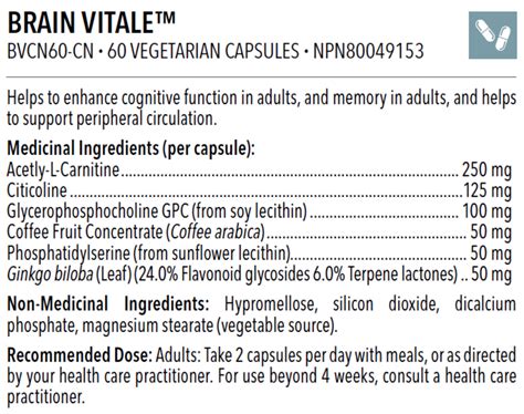 Buy Brain Vitale From Designs For Health From VitePro Ca