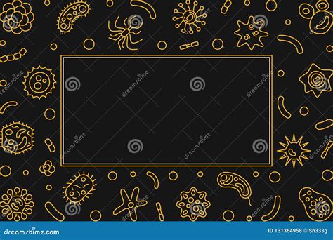 Pathogenicity Horizontal Frame Vector Linear Illustration