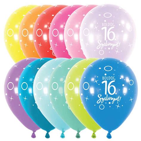 Boldog 16 Szülinapot Vegyes Színű Lufi Party Kellék Webshop