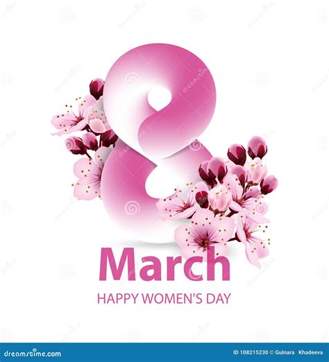 8 Mars Fond International De Jour Du ` S De Femmes De Calibre De Carte