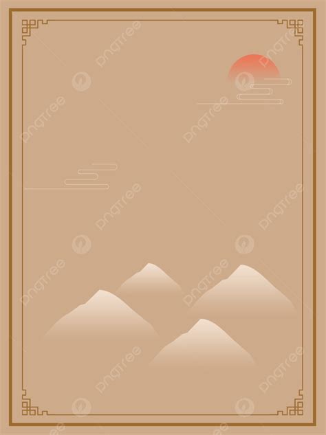 중국 스타일 고대 스타일 풍경 복고풍 풍경 구름 패턴 테두리 배경 구름 무늬 해 태양 배경 일러스트 및 사진 무료 다운로드