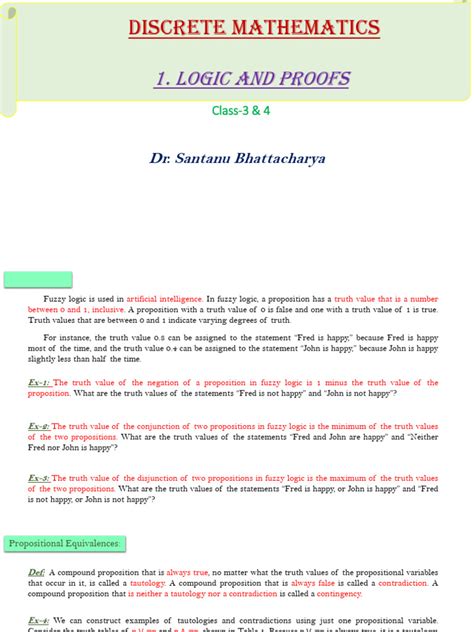 Discrete Class 3 4 Pdf Argument Contradiction
