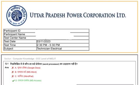 UPPCL TG2 Question Paper 2023 ITI Education