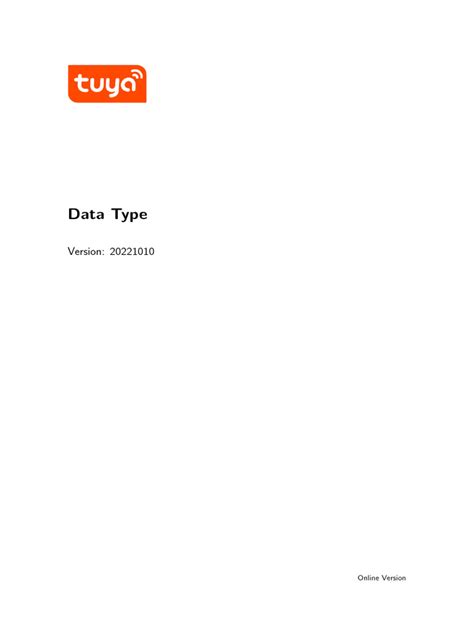 Data Type Tuya Iot Development Platform Tuya Iot Development Platform Pdf