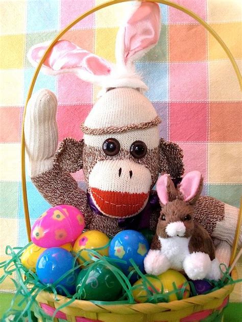 Ernie The Sock Monkey Easter Basket Card Easter Basket Cards Easter
