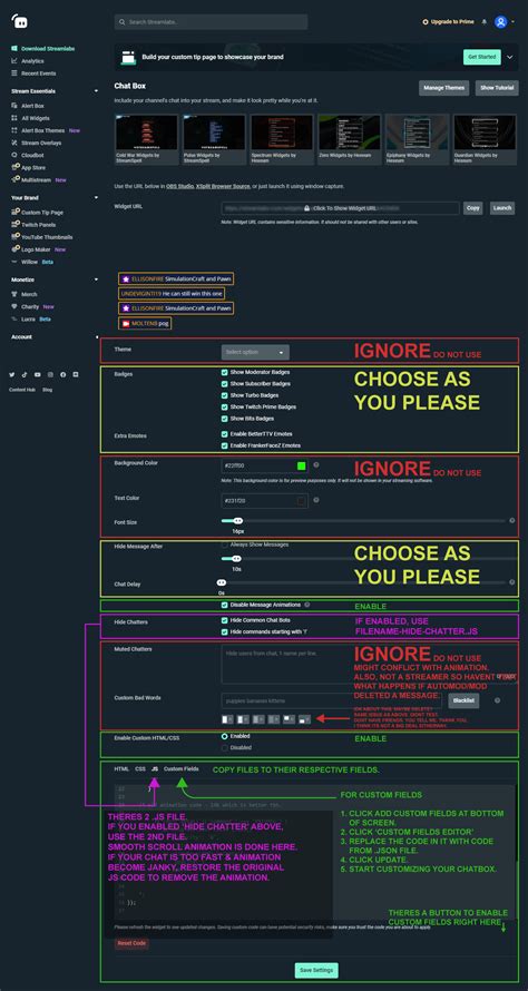 GitHub Dorigon Streamlabs Chat Free Customizable Theme Template