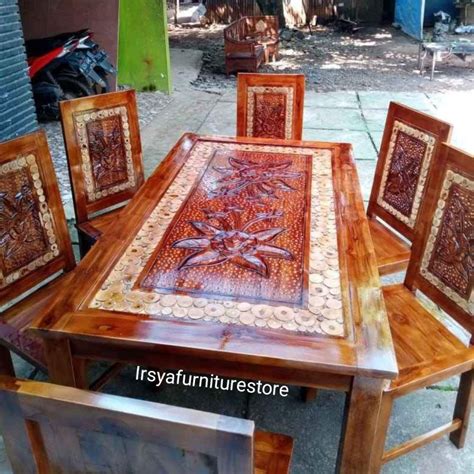 Jual Meja Makan Minimalis Kayu Jati Set 4 Kursi 6 Kursi Dan Meja