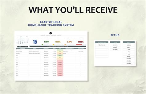 Startup Legal Compliance Tracking System Template In Google Sheets