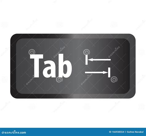 TABTab Computer Key Button On White Background Flat Style Tab Button