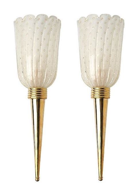 Pair Of Murano Glass Cone Sconces Legacy Antiques