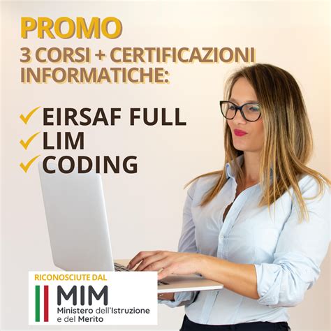 Pacchetto 3 Certificazioni Informatiche Eirsaf Full Lim Coding
